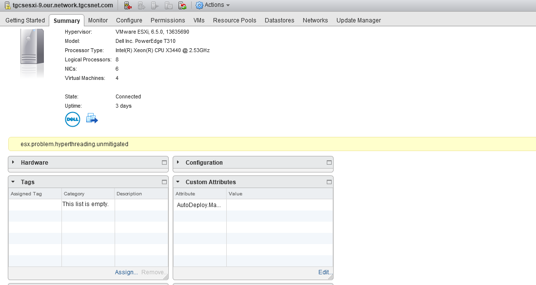 ESXI Problem Hyperthreading unmitigated | VMware vSphere