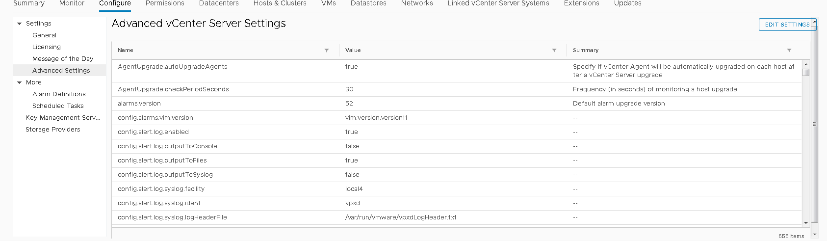 How do you edit vCenter Advanced Settings with the HTML5 Client ...