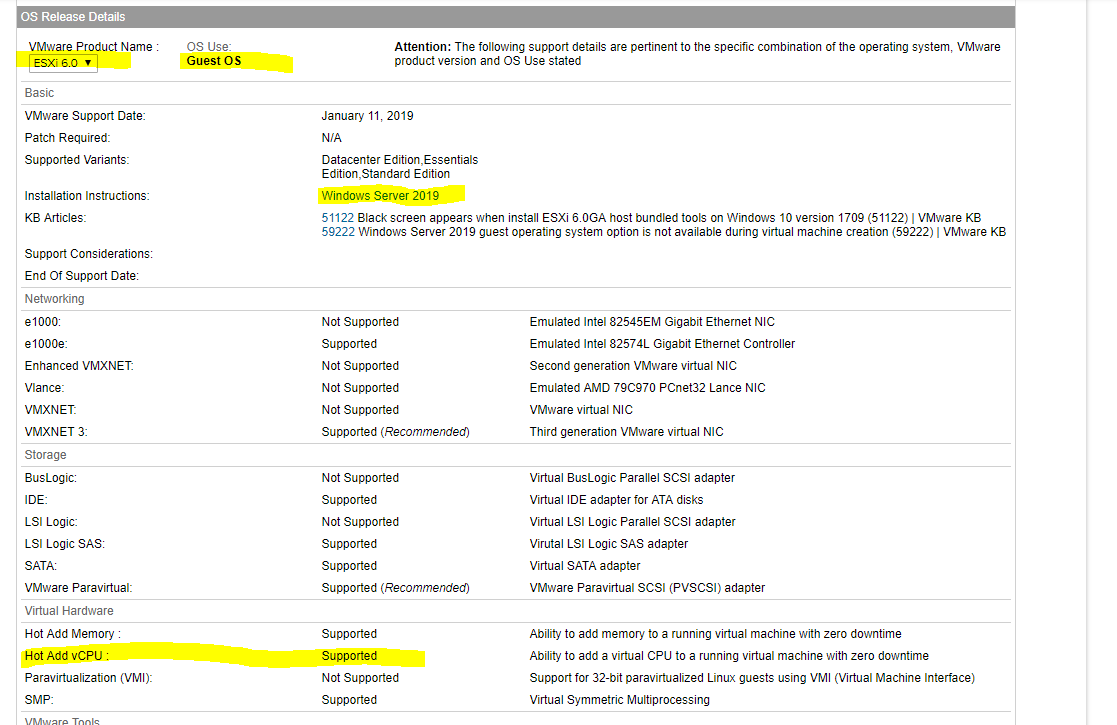 Hotplug CPU windows server 2019 | VMware vSphere