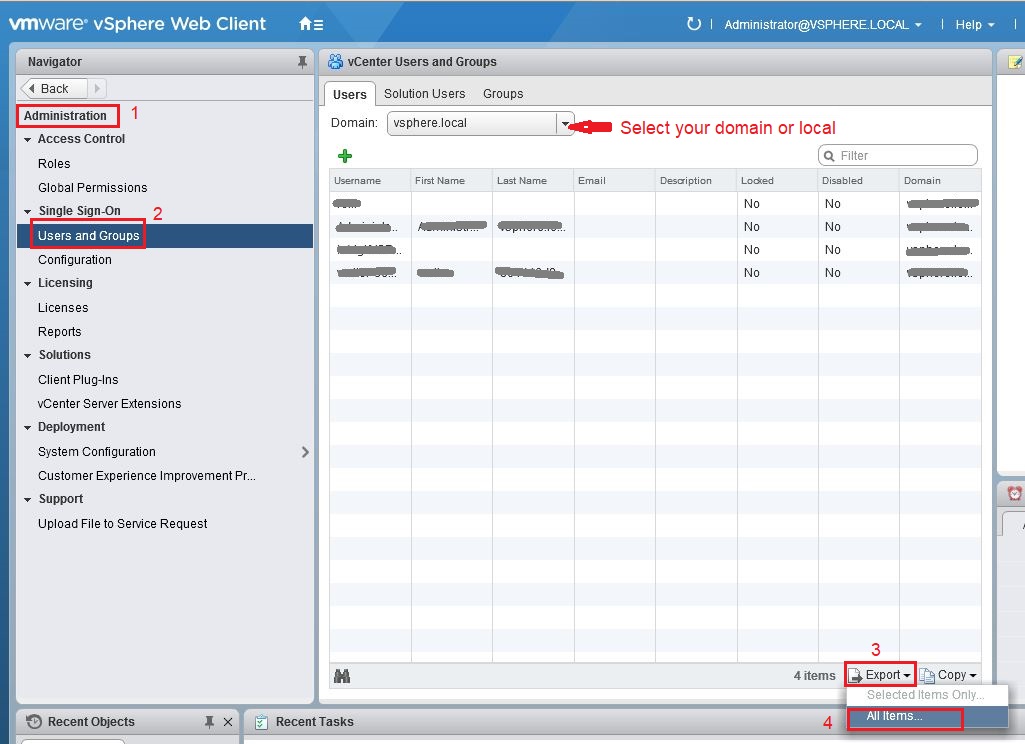 Export all users with access to vCenter | VMware vSphere