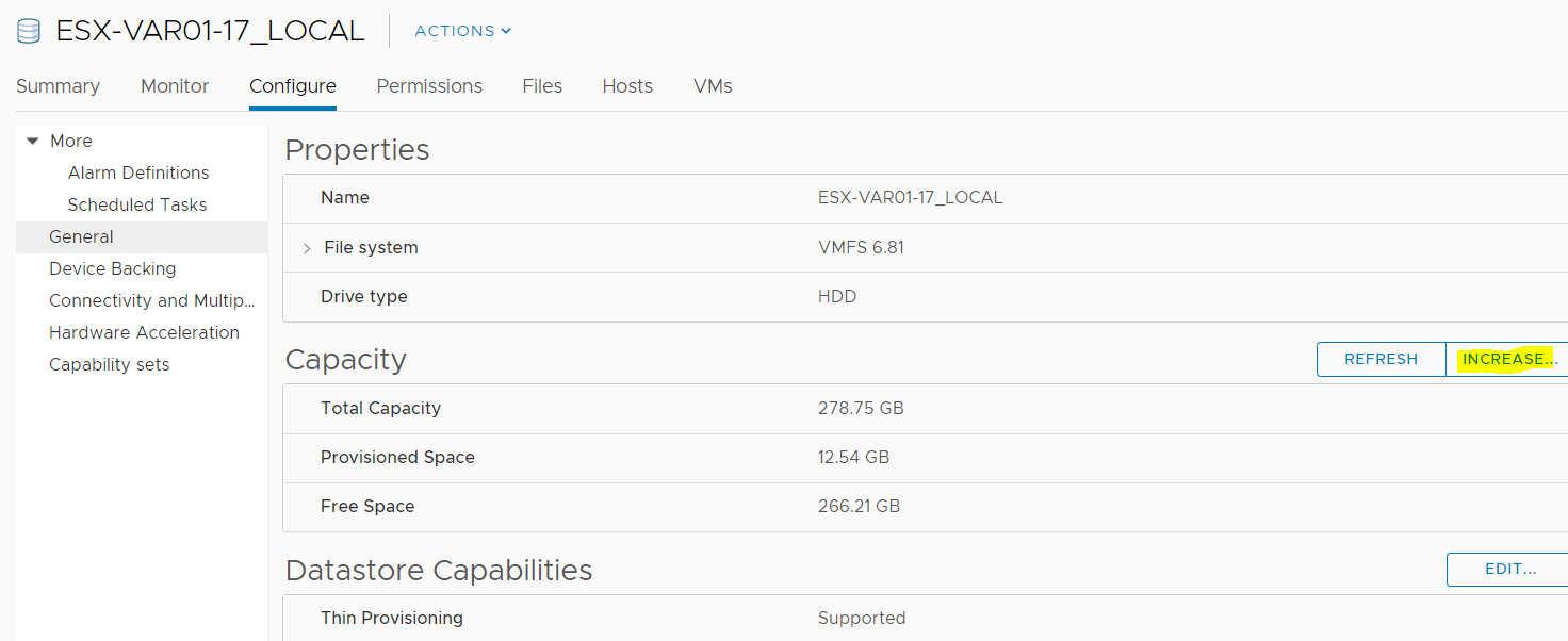 how to increase disk DGC Fibre Channel Disk | VMware vSphere