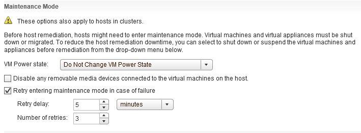 Update Manager cannot enter maintenance mode | VMware vSphere