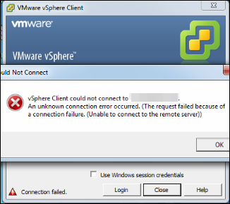vSphere Client could not connect to Host. An unknown connection error occurred. | VMware vSphere
