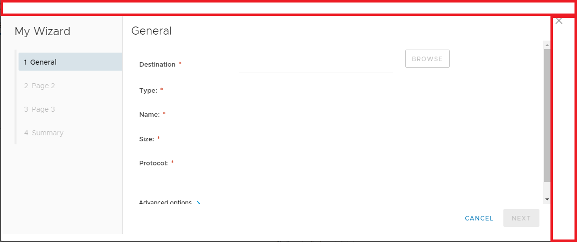 How to specify an action extension to open Modal without title and Close button in Plugin.xml ...