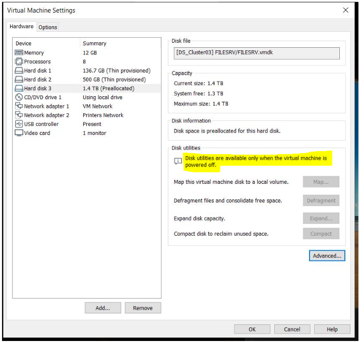 Extend Pre-allocated disk in a production evironment | VMware vSphere