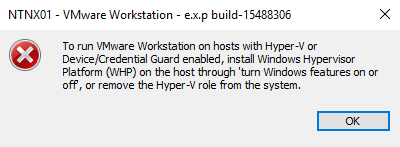Still can't run VMs under Workstation 16 tech. Still get the Device ...