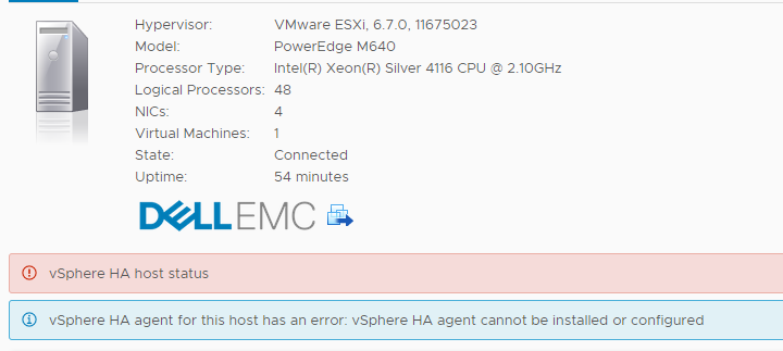 vSphere HA host status | VMware vSphere