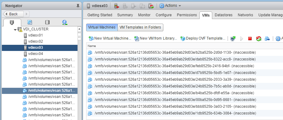 Inaccesible Objects on VSAN | vSAN1