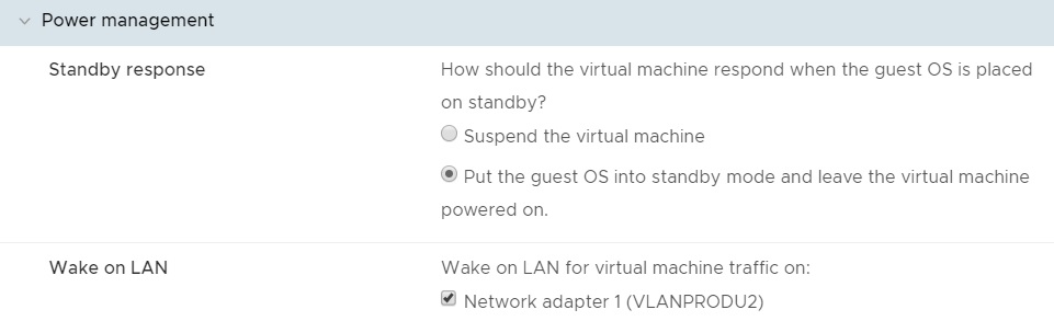 VM Power Management : Standby Response | VMware vSphere