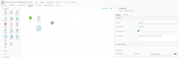 vRO 8.1 - Scriptable Task (Powershell) not passing "output" to next action as an "input ...