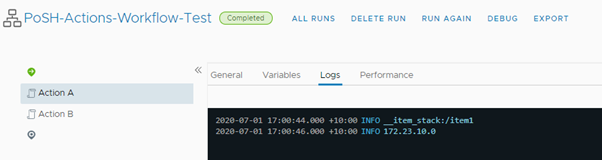 vRO 8.1 - Scriptable Task (Powershell) not passing "output" to next action as an "input ...