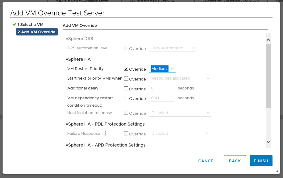 How do Default VM Restart Priority determine power-on the priority of ...