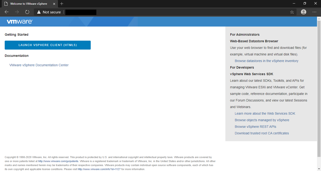 Cannot access vCenter via address.. | VMware vSphere