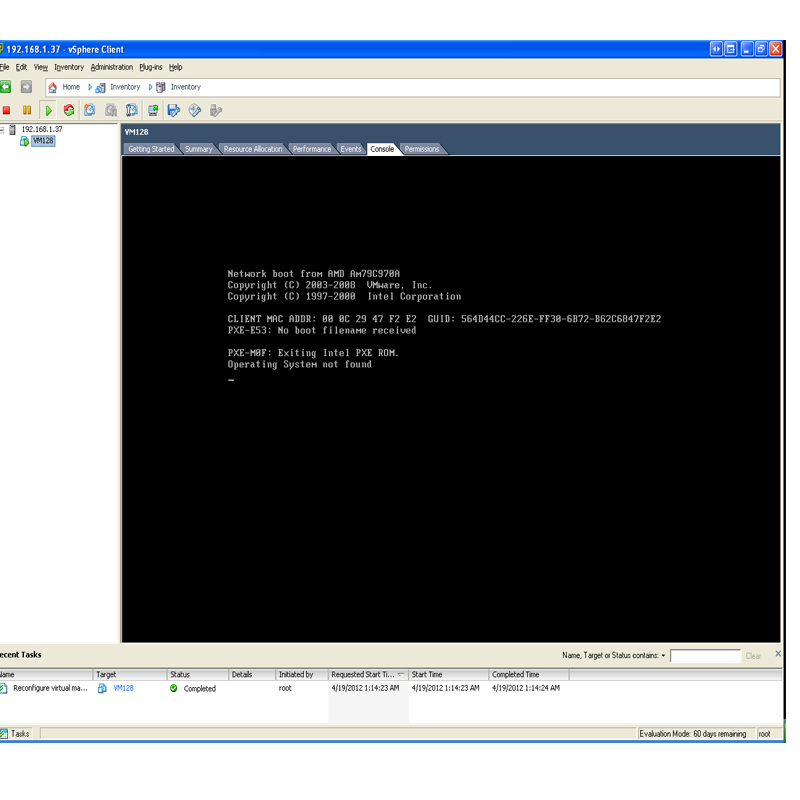 ESXi 5 PXE-E53: No boot filename received | VMware vSphere