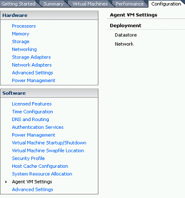 what is Agent vm location in ESXi configuration tab? | VMware vSphere