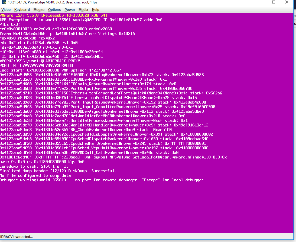 Blue screen in the esxi | VMware vSphere