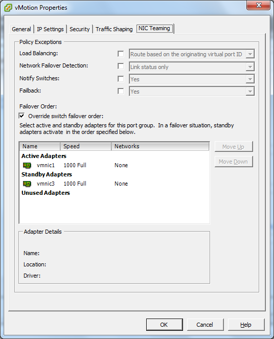 vSphere Standard Switch - How does failover work | vSphere vNetwork