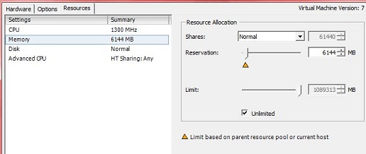 Adjusting CPU and Memory Reservation settings on running VM... | VMware vSphere