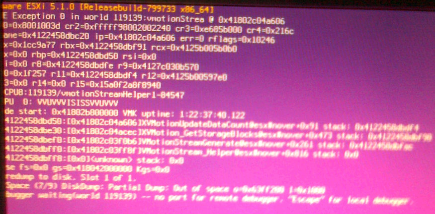 PSOD on vMotion | VMware vSphere