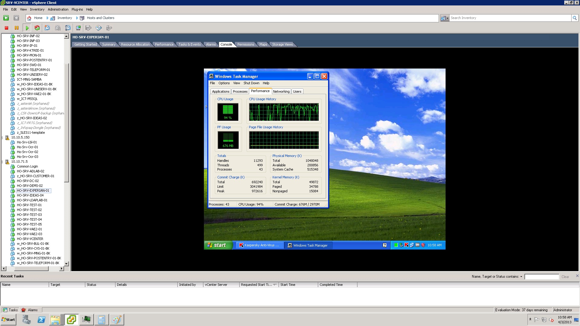 Performance monitor in vCenter and in Windows are different | VMware vSphere