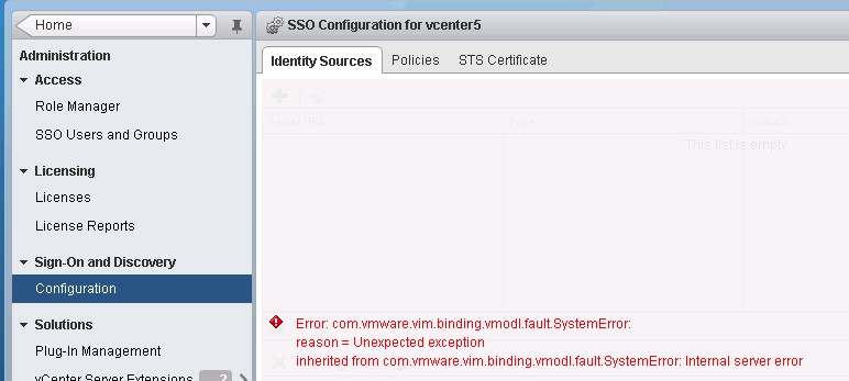 vCenter SSO Failing and no log in not even root | VMware vSphere