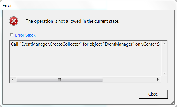 error on vCenter | VMware vSphere