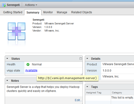 could not connect to management server | vSphere Big Data