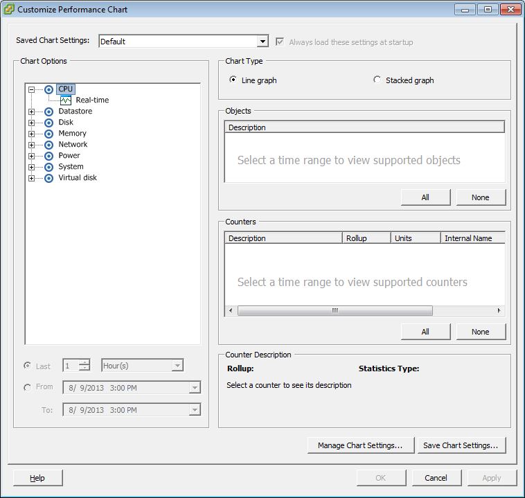How to change time frame on vSphere Client Performance tab? | VMware vSphere