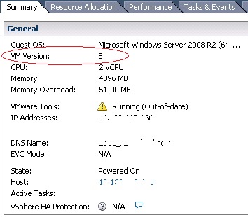 VM hardware version and host versions | VMware vSphere