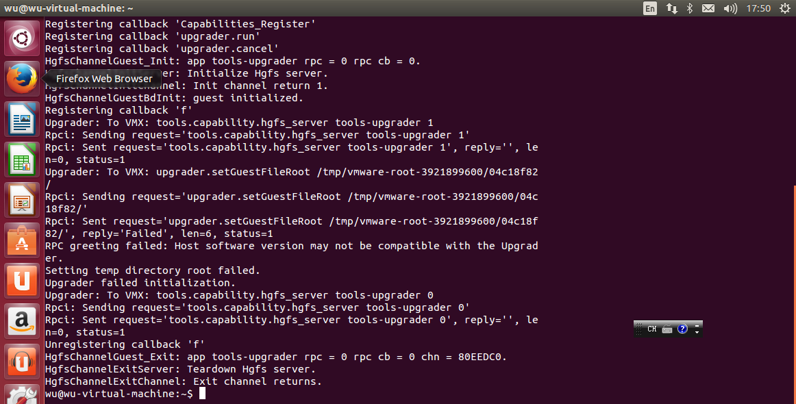 vmware workstation中的ubuntu安装vm-tools以后找不到vmhgfs | Simplified Chinese