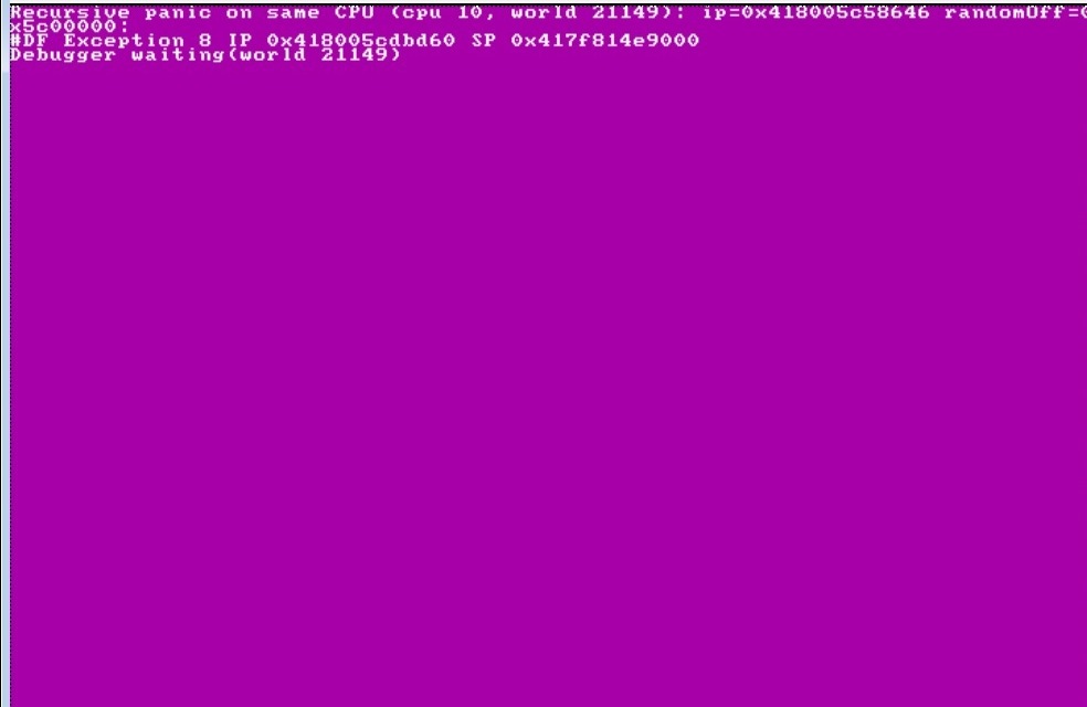 HP ProLiant DL360e Gen8 Purple Screen of Death (PSOD) "PCPU Locked Up ...