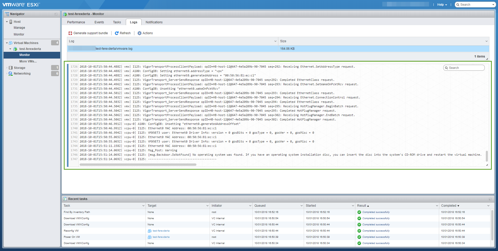 vmware log | VMware vSphere