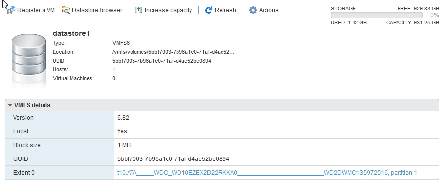 Failed disk on local datastore | VMware vSphere