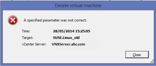 Error deleting a template - Vsphere | VMware vSphere