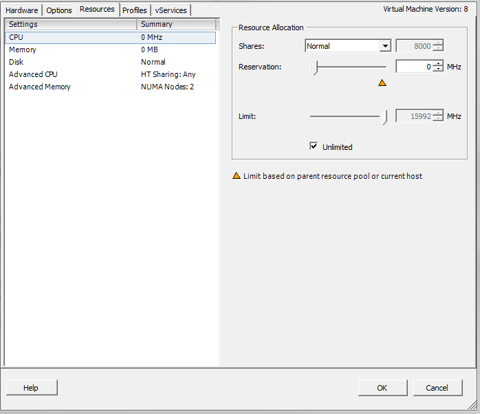 NUMA Settings missing in VM even though NUMA is set | VMware vSphere