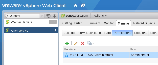 Cannot delegate SSO permissions for Administrator | VMware vSphere