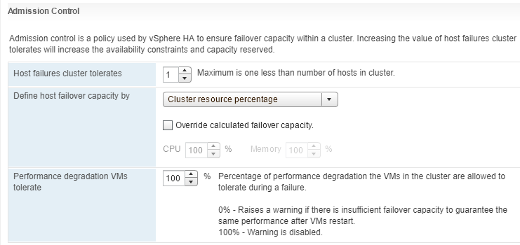 vsphere HA and calculated failover capacity | VMware vSphere