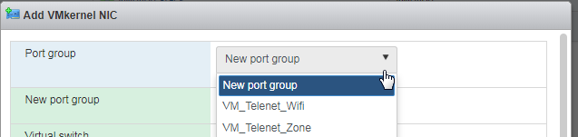 VMkernel nic in port group | VMware vSphere