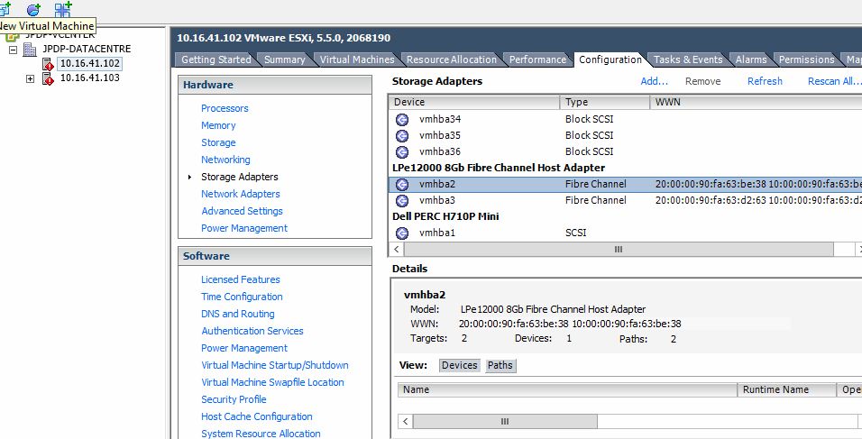 Missing fiber channel datastore | VMware vSphere