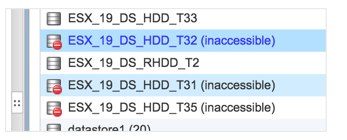 Datastore goes missing or becomes inaccessible | vCenter