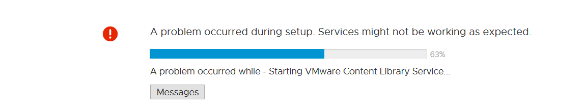 VCSA 6.7 Failed Install on 63% : error occurred while starting service 'content-library ...