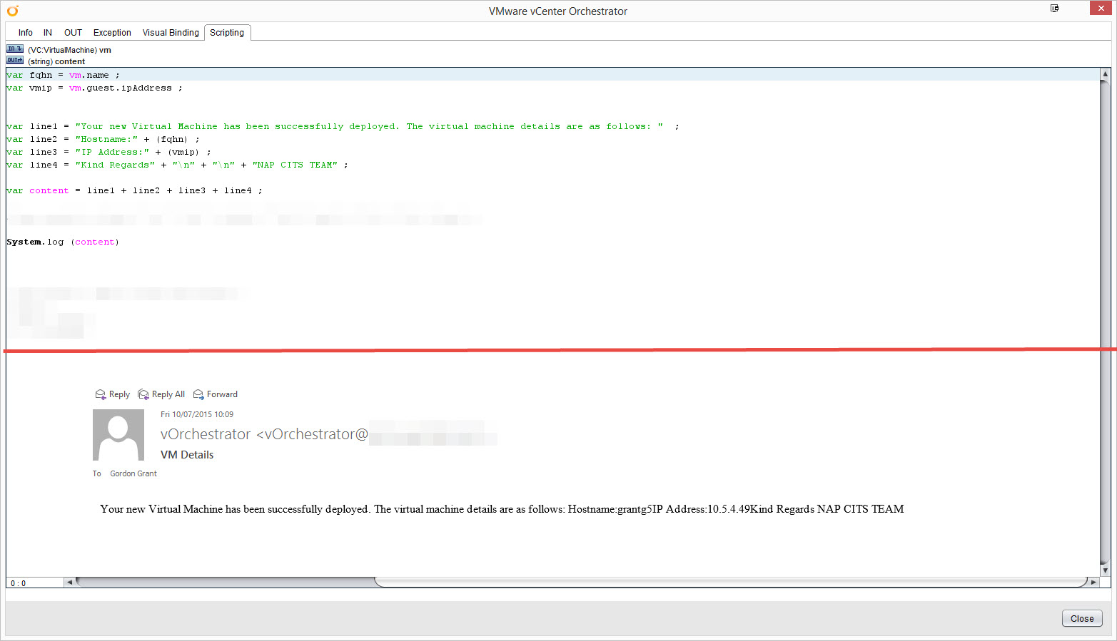New line / carriage return in vco email | VMware Aria Automation Orchestrator