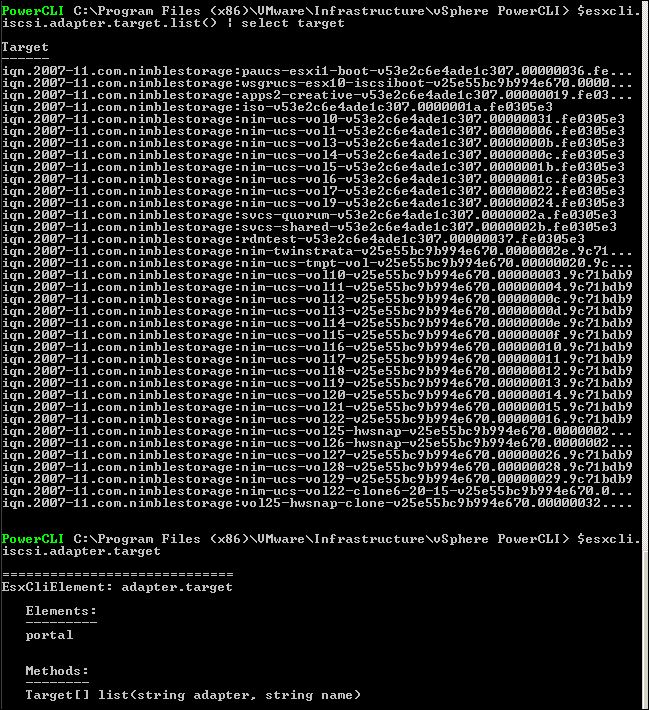 removing iscsi static discovery target name | PowerCLI