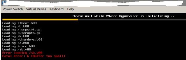 Installing Esxi Fatal Error 6 Buffer Too Small Vmware Vsphere