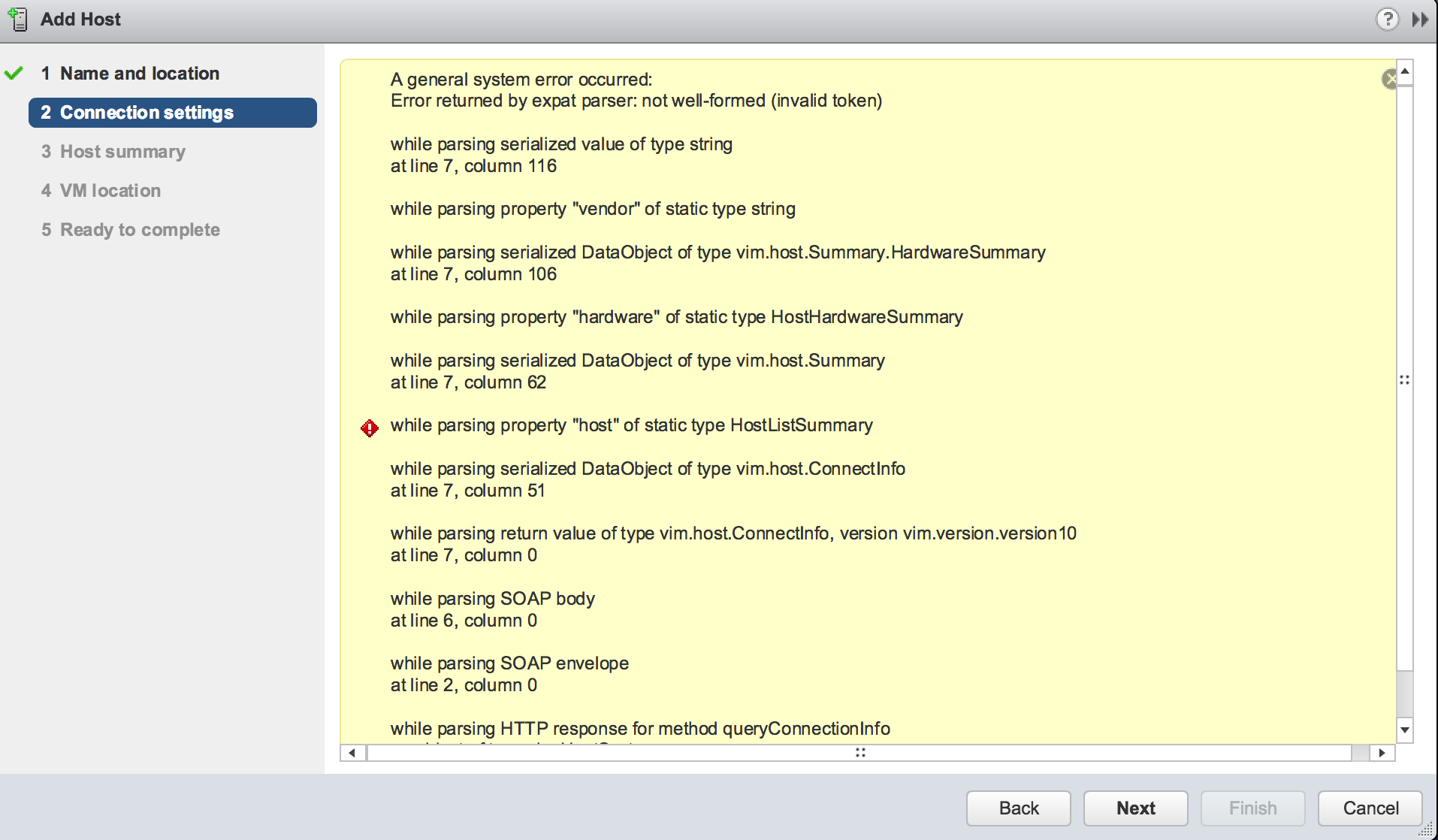 Error adding host to vCenter: | VMware vSphere