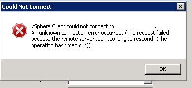 vSphere Client could not connect | VMware vSphere