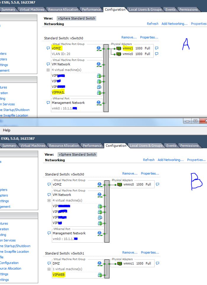vSwitch DMZ Solution assistance | VMware vSphere