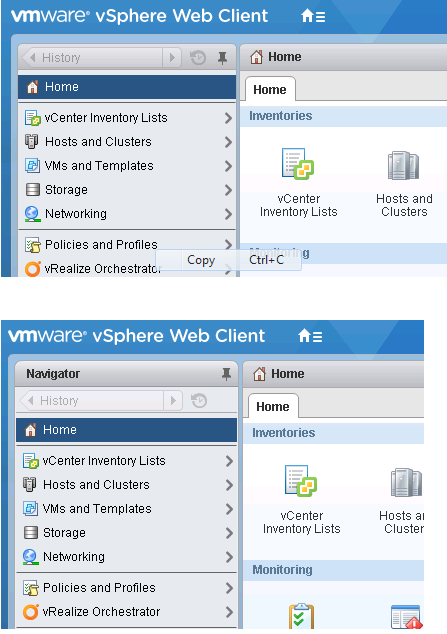 Different Navigator Layouts between same version of the Web Client ...