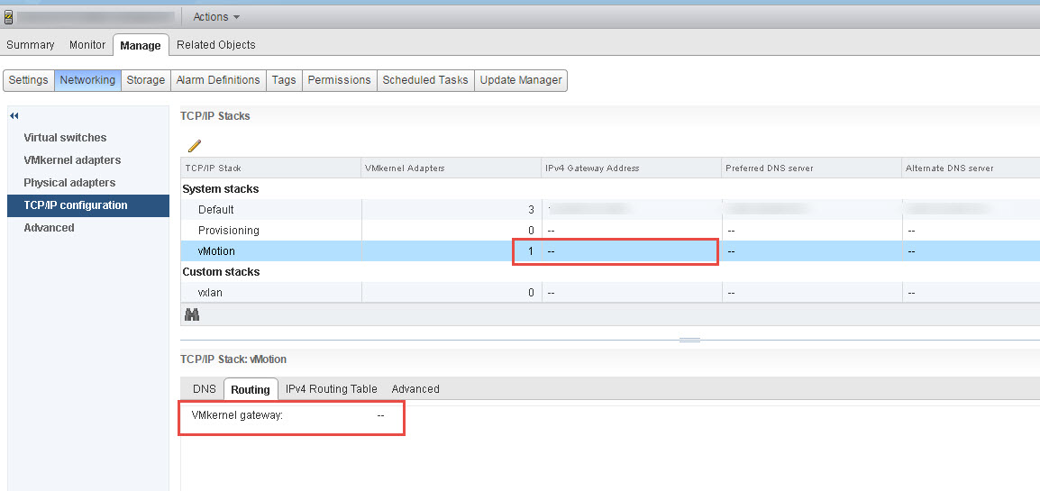 Vmotion Tcp Ip Netstack Gateway Powercli