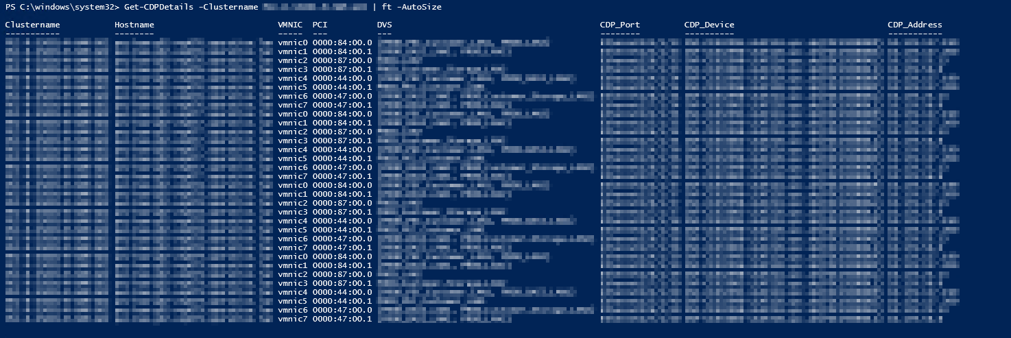 Report VMHost, VMNIC, DVS and CDP info | PowerCLI